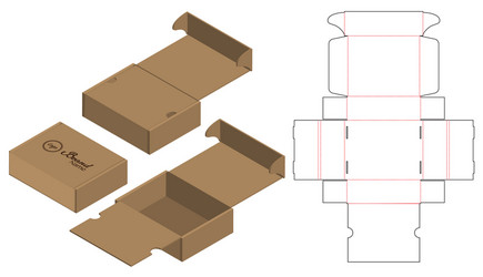 Cardboard Box Template - Folding Die Cut Vector Image