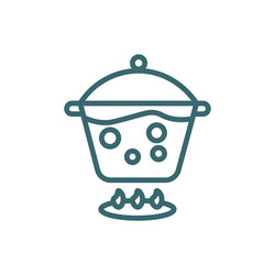 Boiling water pan icon outline boiling water pan Vector Image