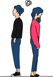 Couple confused thinking about their relationship Vector Image