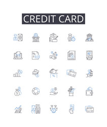 Credit line icons collection score report limit Vector Image
