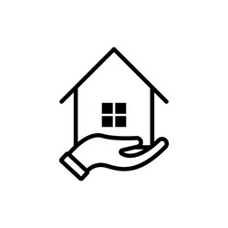 Home with hand logo icon design with hand Vector Image