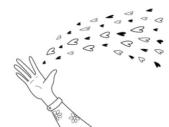 Likes giving concept in doodle style give Vector Image