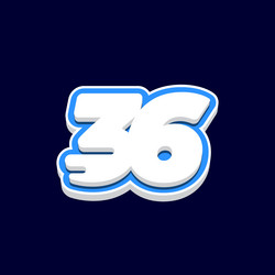 Number 36 3d fast icon Royalty Free Vector Image