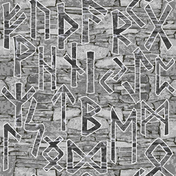 Runes border magical runic letters seamless Vector Image
