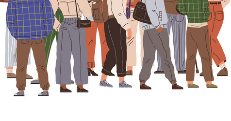 Big queue a long line people waiting Royalty Free Vector