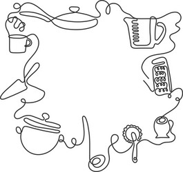 One line drawing concept for a restaurant menu Vector Image