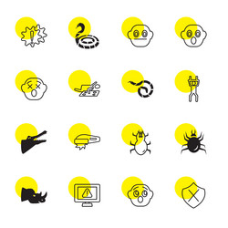 Dangerous icons Royalty Free Vector Image - VectorStock