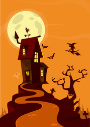 Halloween haunted house cartoon horror scary Vector Image
