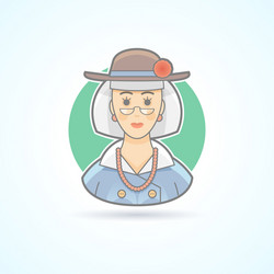 Grandmother talking wise old woman granny Vector Image