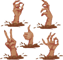 Set of zombie hands for halloween party Royalty Free Vector