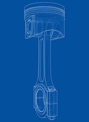 Sketch of piston rendering 3d Royalty Free Vector Image