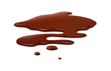Chocolate puddle brown choco spill liquid blot Vector Image