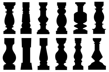 Collection of different balusters – Royalty-Free Vector | VectorStock