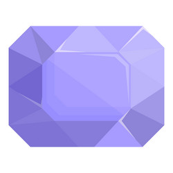 Purple gemstone icon cartoon gem stone Royalty Free Vector