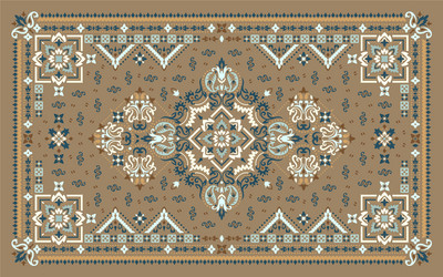 Rectangular bandana print design for rug carpet Vector Image