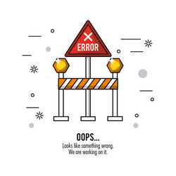 White background with red triangle road sign error