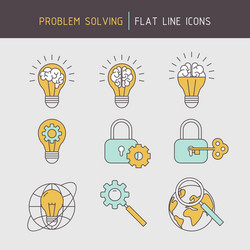 Mind map problem solving solution develop Vector Image