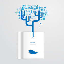 Open book infographic innovation idea light bulb Vector Image