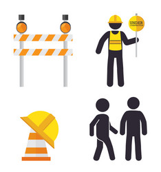 Traffic controller shows the road sign Royalty Free Vector