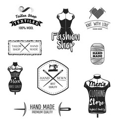 Sewing emblems set Royalty Free Vector Image - VectorStock