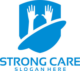 Strong care logo designs shield Royalty Free Vector Image