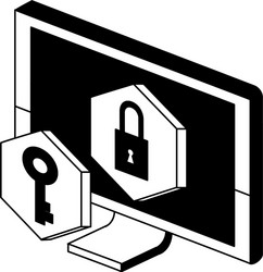 Security system technology black and white Vector Image