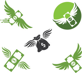 Money wings logo icon Royalty Free Vector Image