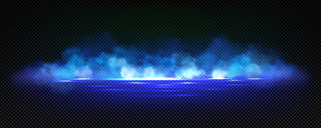 Smoke magic haze clouds blue glowing steam 3d Vector Image