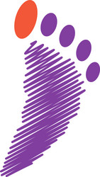 Colorful foot plam abstract logo design template Vector Image