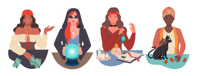 Fortune teller telling predicting future Vector Image