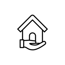 Home with hand logo icon design with hand Vector Image