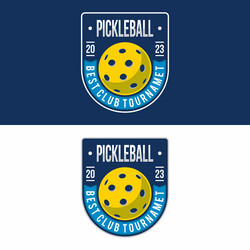 Pickleball sport logo design Royalty Free Vector Image