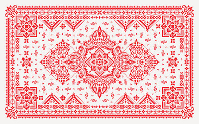 Rectangular bandana print design for rug carpet Vector Image