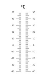 Thermometer scale gauge bar measuring temperature Vector Image