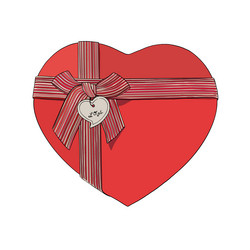 Nice Red Heart Box Royalty Free Vector Image Vectorstock