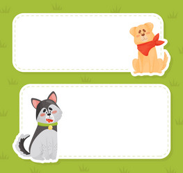 Cartoon beagle dog character note or reminder card