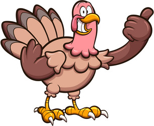 Startled cartoon turkey gobbling Royalty Free Vector Image