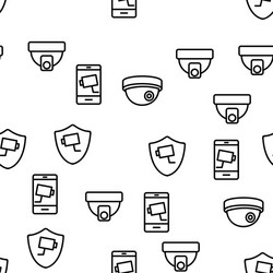 Cctv security camera seamless pattern Royalty Free Vector