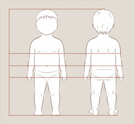 Figure of a toddler front and back Royalty Free Vector Image