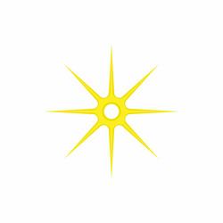 Hand drawing gold star with eight rays elegant Vector Image