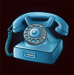 Blue retro telephone Royalty Free Vector Image
