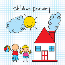 Children drawing over white background Royalty Free Vector