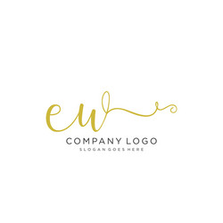 Initial ew handwriting logo with circle template Vector Image