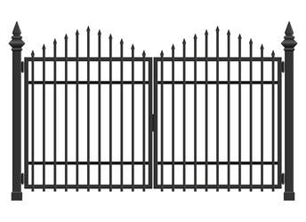 Realistic steel gate isolated on white background Vector Image