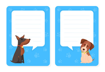 Cartoon beagle dog character note or reminder card