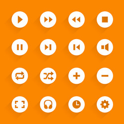 Flat player buttons Royalty Free Vector Image - VectorStock