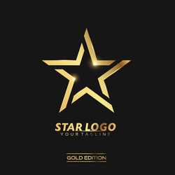 Golden star logo design template Royalty Free Vector Image