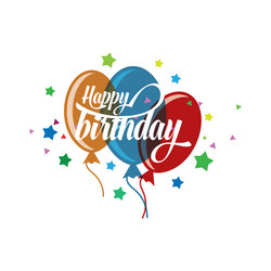 Happy birthday logo template design Royalty Free Vector