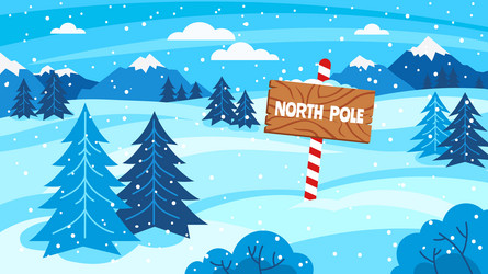Winter north pole arctic cartoon Royalty Free Vector Image