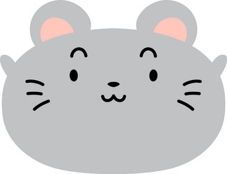 Gray cute mouse face Royalty Free Vector Image
